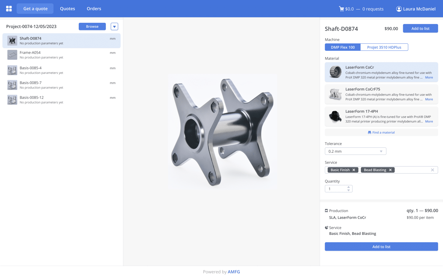 תוכנת 3d amfg- רכיב mes - בליסטיק ביט